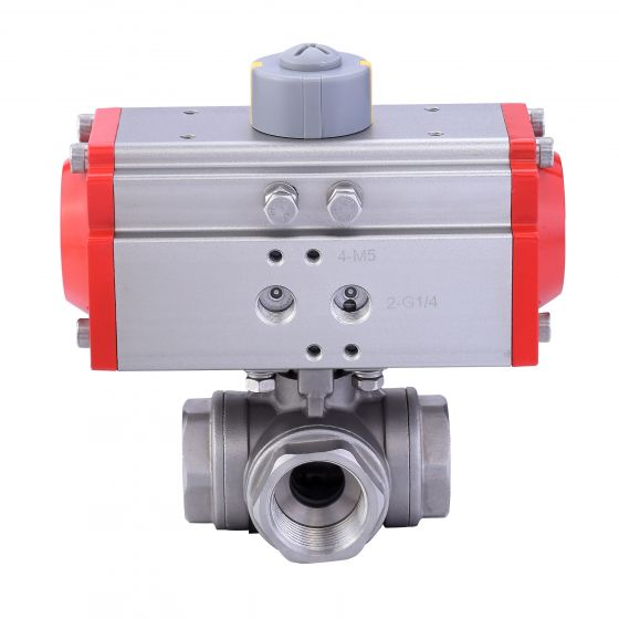 Pneumatic 3-Way Ball Valve, 3 Way Pneumatic Ball Valve, 3 Way Ball ...